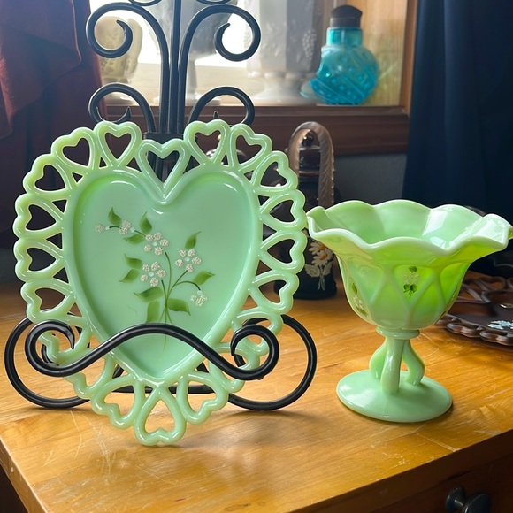 Westmoreland | Accents | 2pc Westmoreland Jadeite Split Stem Compote ...
